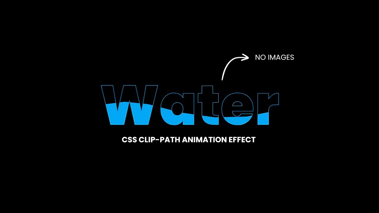 Water Wave HTML\CSS Tutorial | CSS3 Water Wave Text Animation Effects Using CSS Clip-path