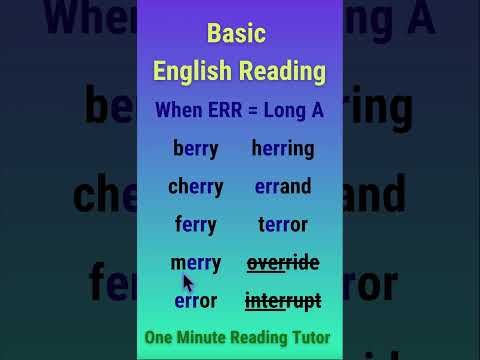 Sound of ERR (Basic English Reading). #readingenglish #americanaccent #phonics