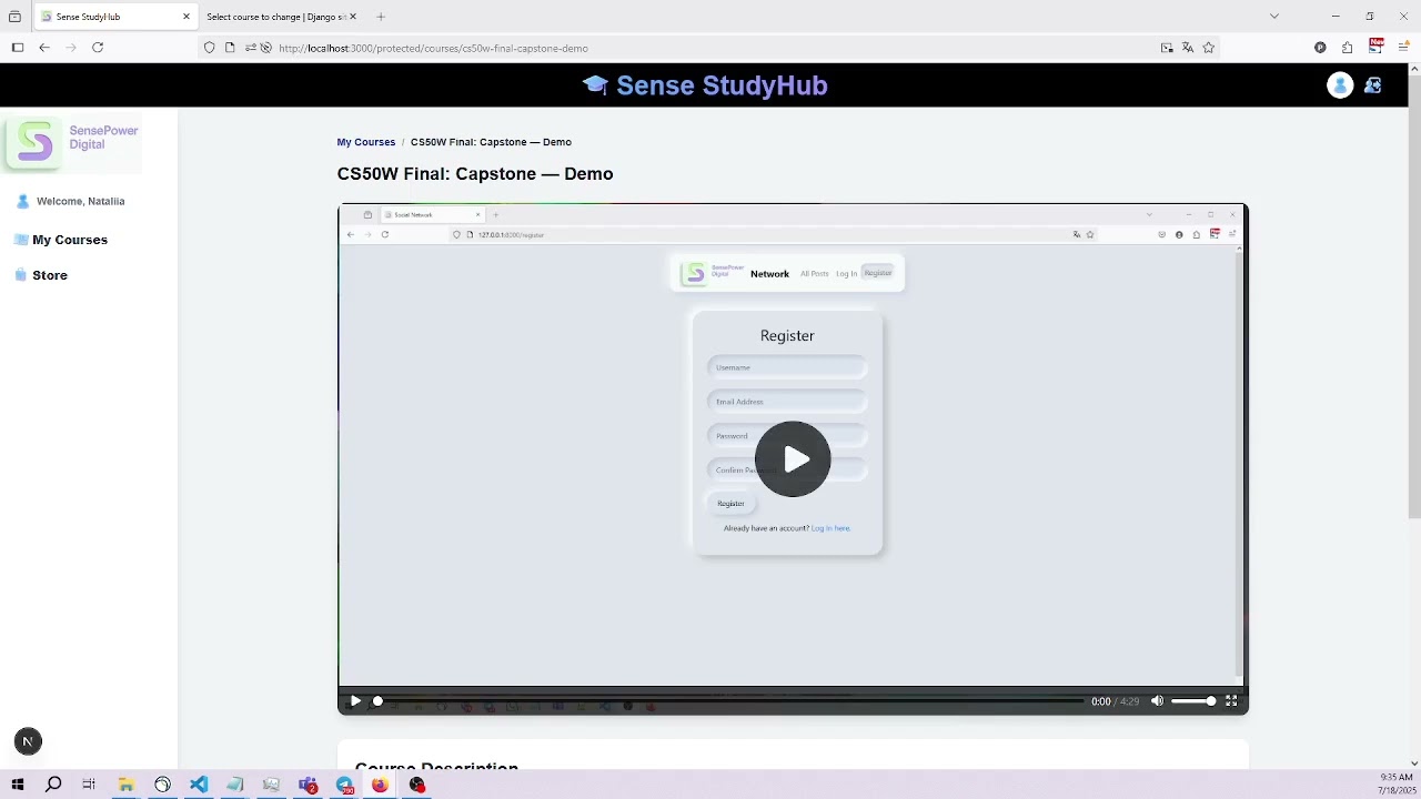CS50W Final Project:  Capstone – Online course platform