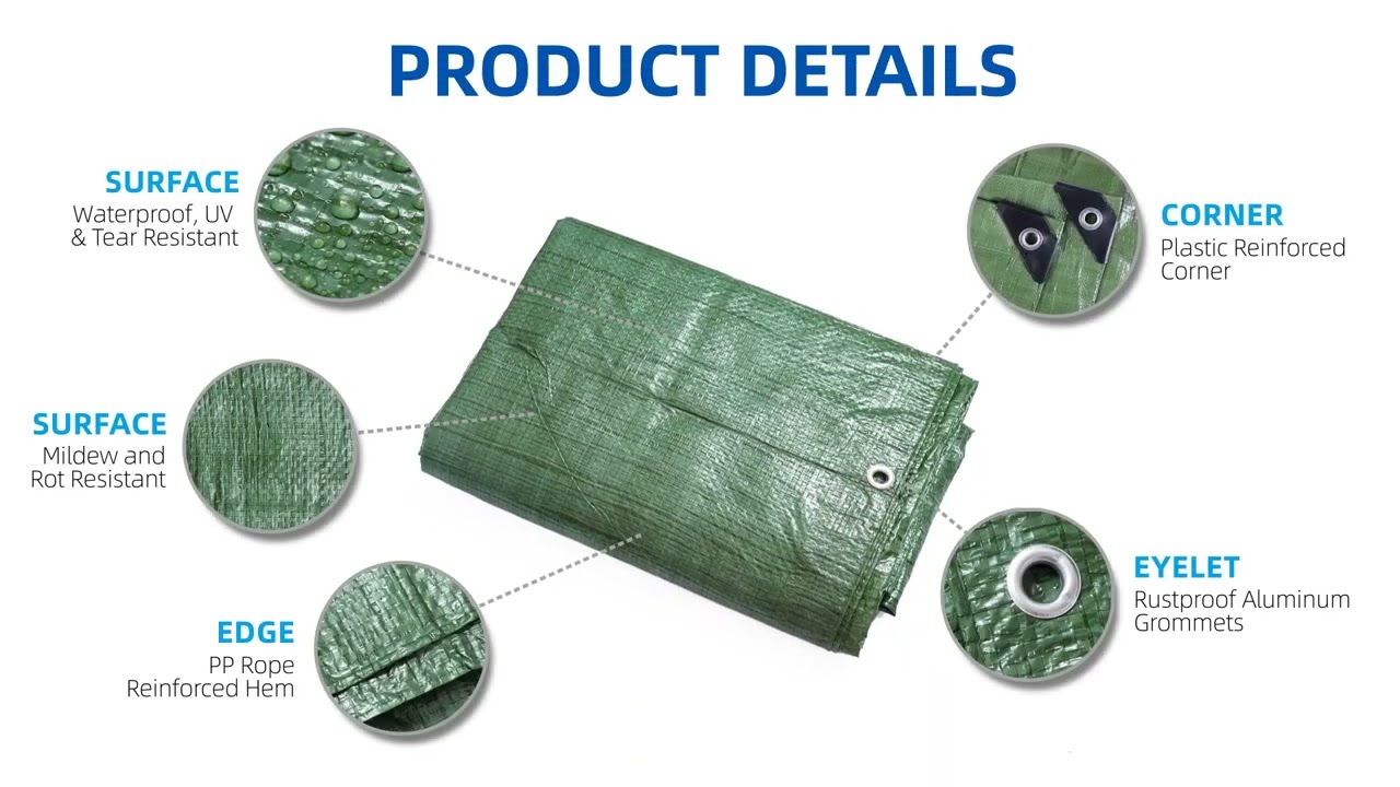 ZeHao 60g Green/Green PE Tarpaulin