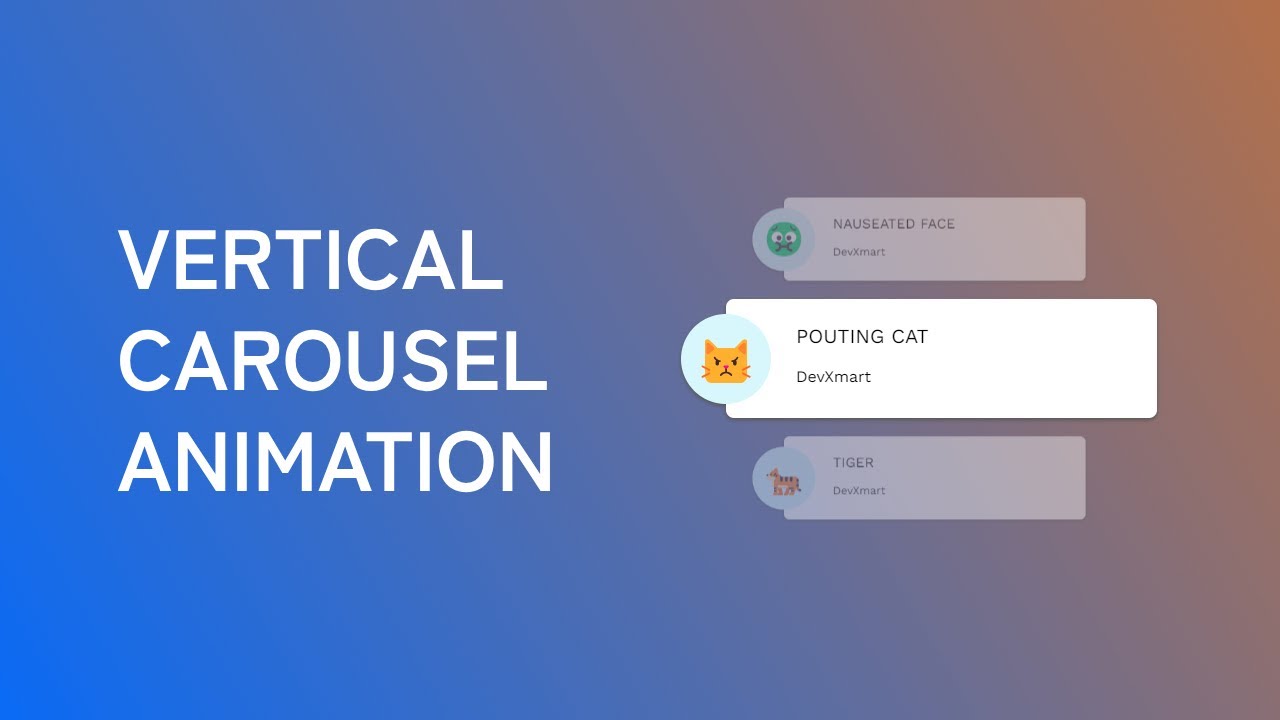 Vertical Carousel Animation using HTML, CSS and Normalize