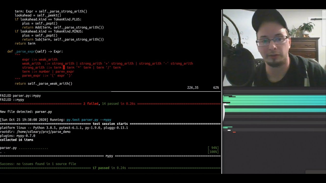 Live coding a simple expression parser in Python 3 - Part 2