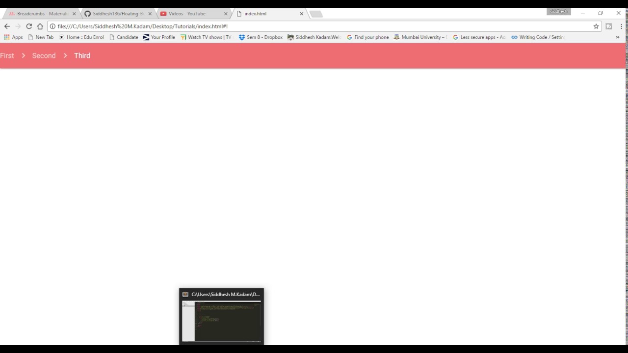 Breadcrumbs for Website | Materialize CSS