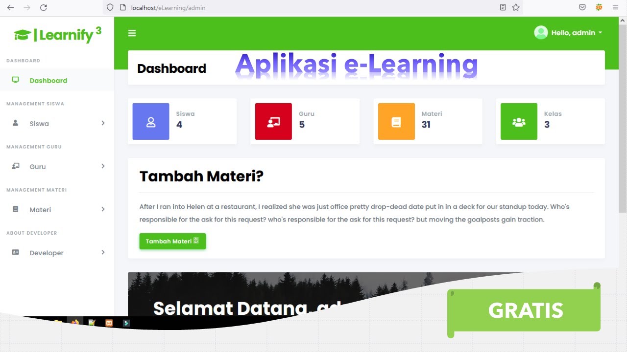 Source Code Aplikasi e-Learning Sekolah Berbasis Web GRATIS !