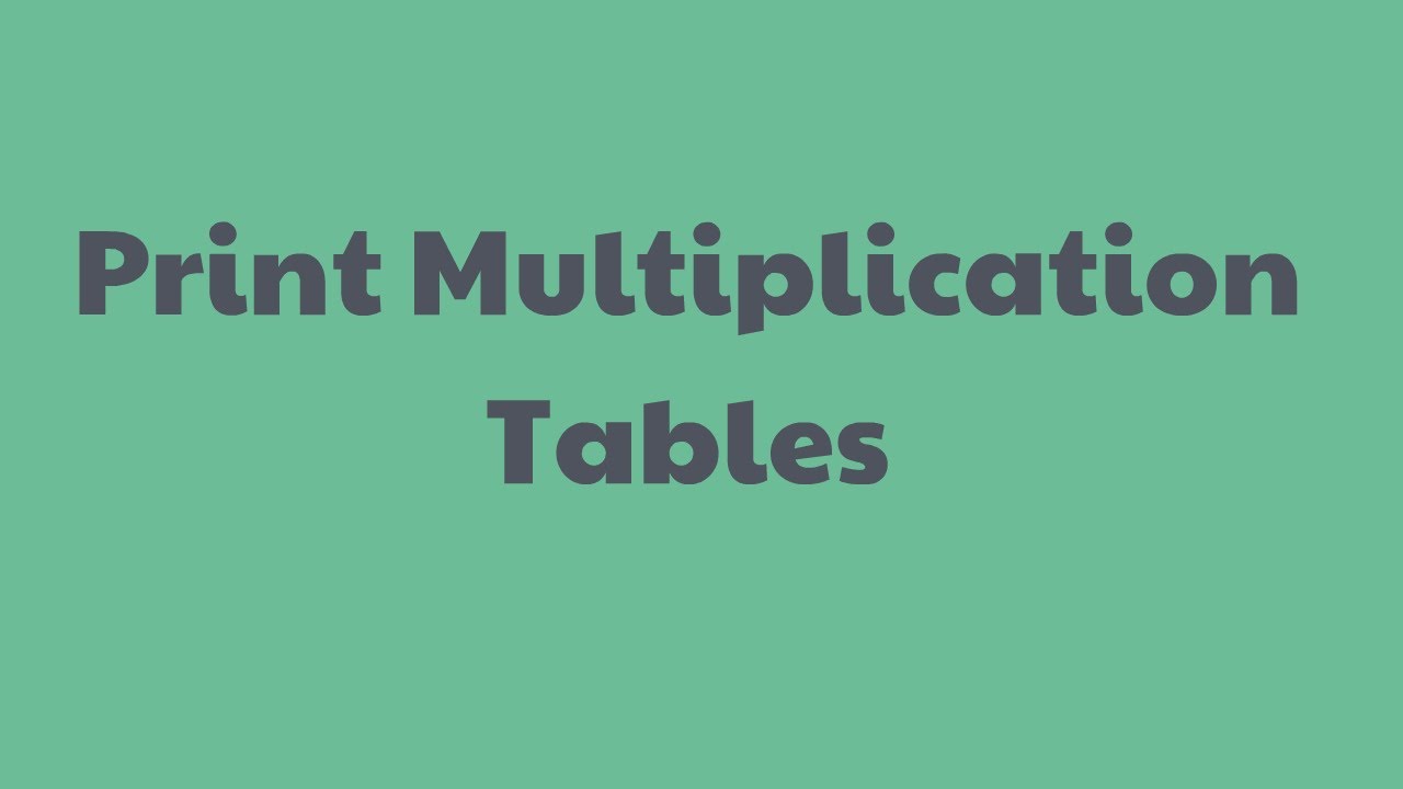 JAVASCRIPT : Print multiplication tables