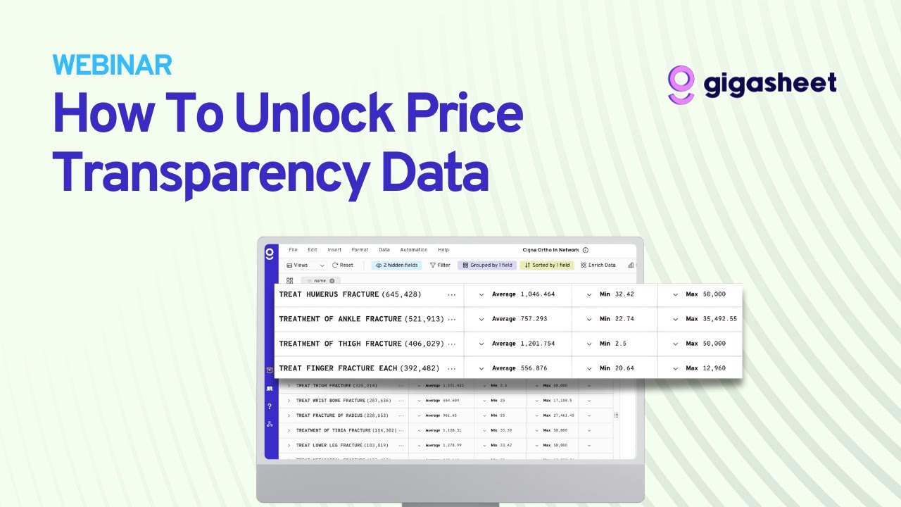 How To Analyze Price Transparency Data - Healthcare Webinar