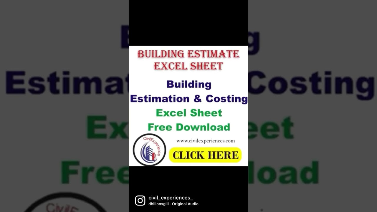 Building Estimate Excel Sheet Free Download