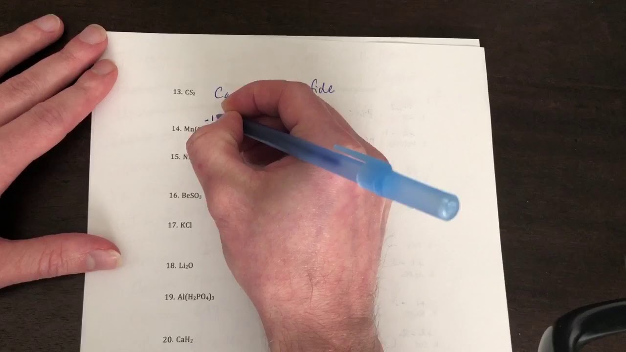 Naming Ionic and Covalent Compounds Worksheet