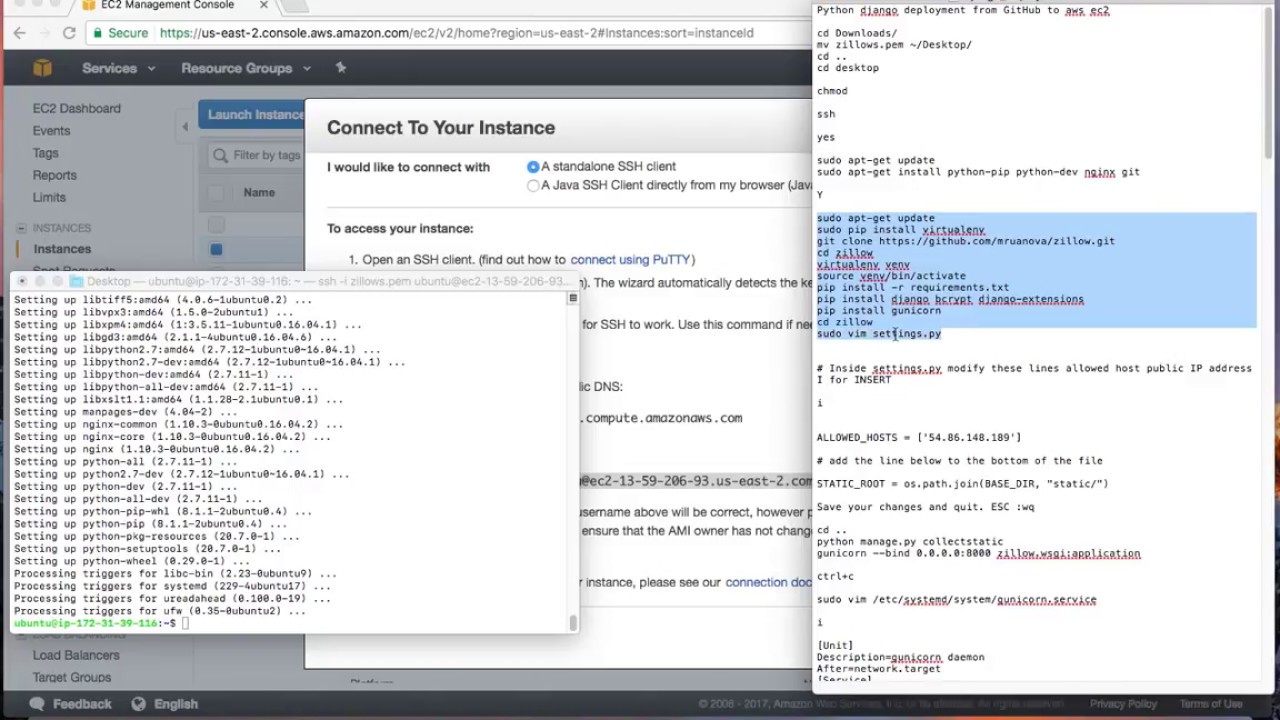Python Django deployment from GitHub to AWS EC2