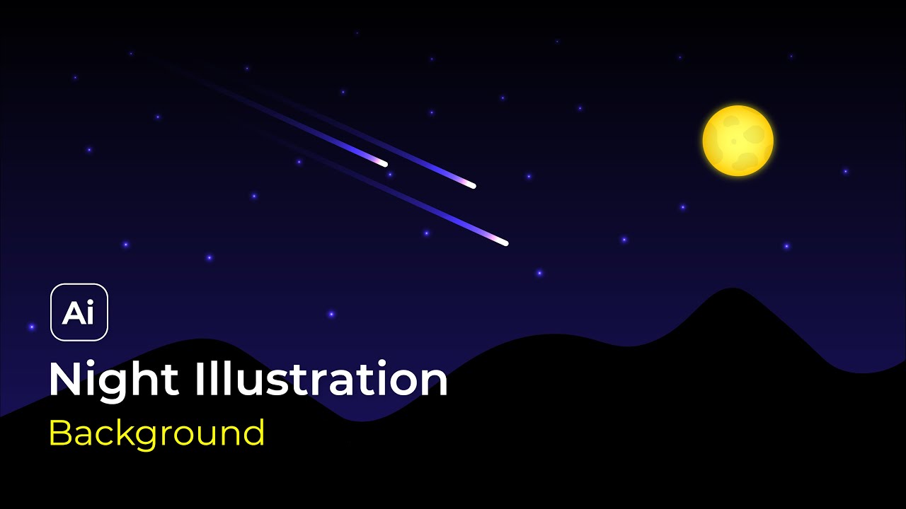 How to Make Background Night Illustration | Adobe Illustrator Tutorials