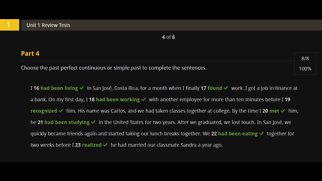 MyEnglishLab solucion Test Unit 1 Summit 2