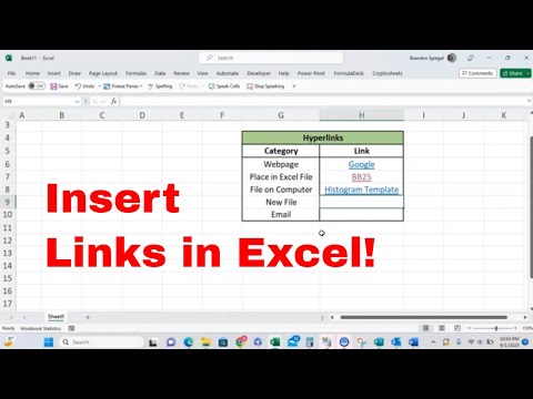 How to Insert a Link in Microsoft Excel! Link to Website, Link to File, Link to Email. #howto #wow