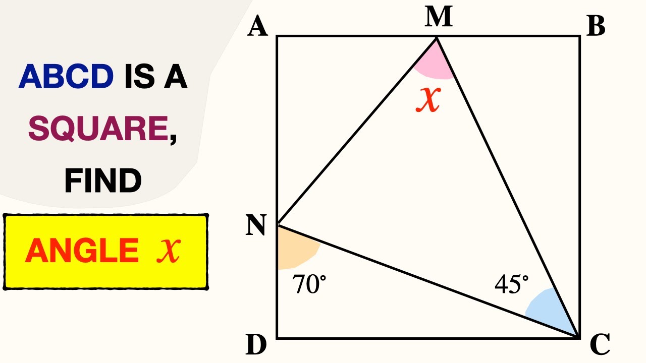 A Difficult Olympiad Question that will Test Your Geometry & Algebra Skills- Find Angle X in Figure