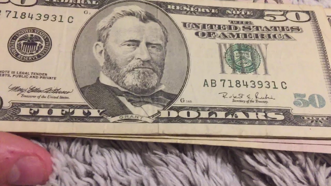 My 50 Dollar Bill Collection Small Head and Big Head Bills 4/7/20