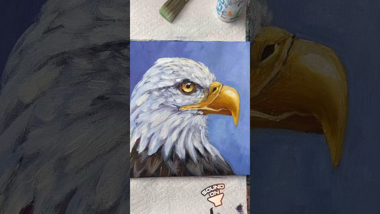 Beginners Bald Eagle Acrylic Painting Tutorial #acrylicpainting  #acrylicpaintingtutorial #painting