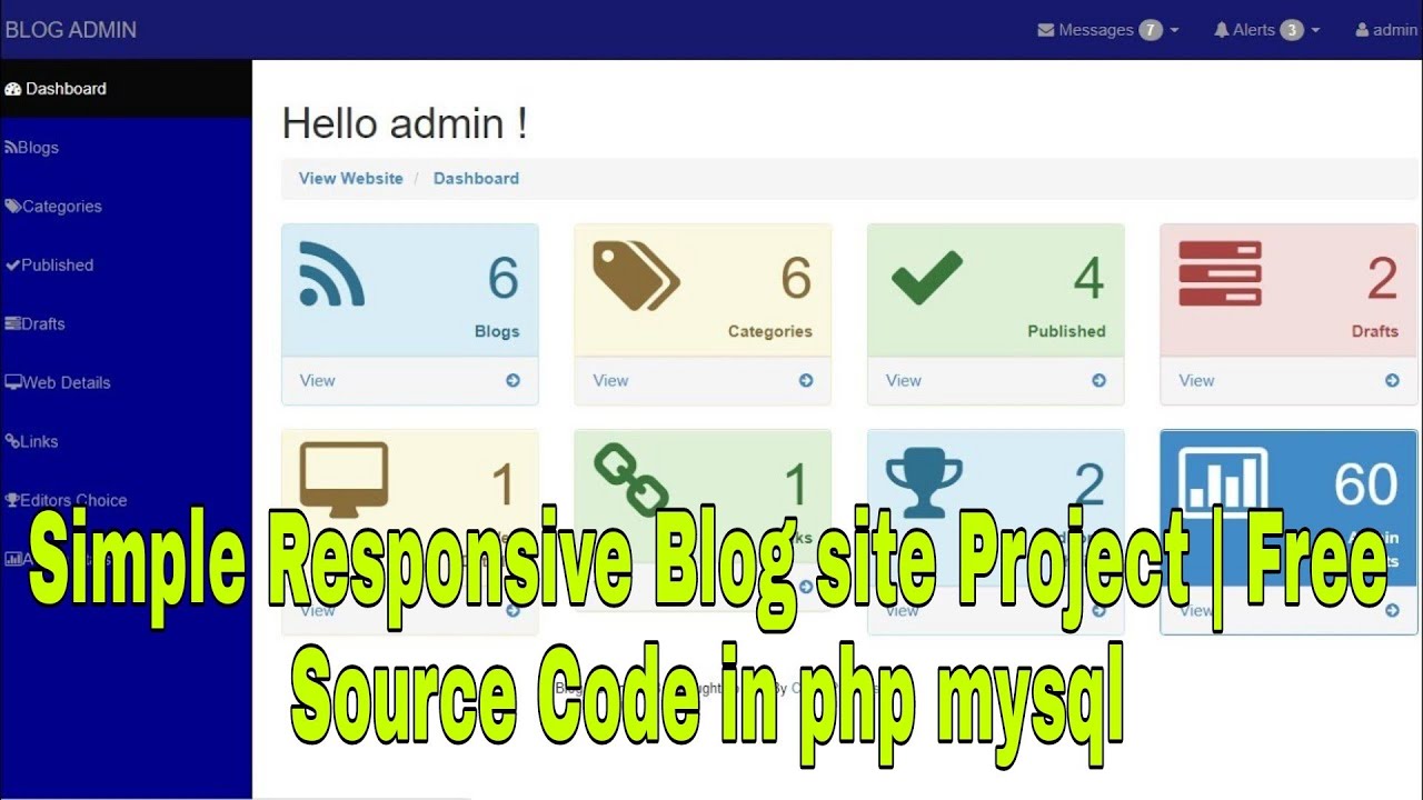 Simple Responsive Blog site Project | Free Source Code in php mysql
