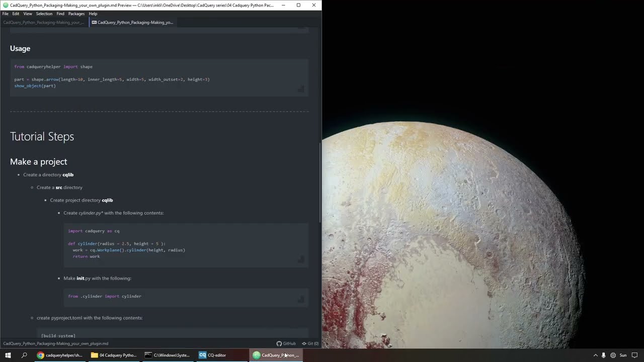 CadQuery Python Packaging - Making your own library