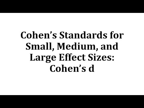 Cohen's d: Small, Medium, Large Effect Sizes