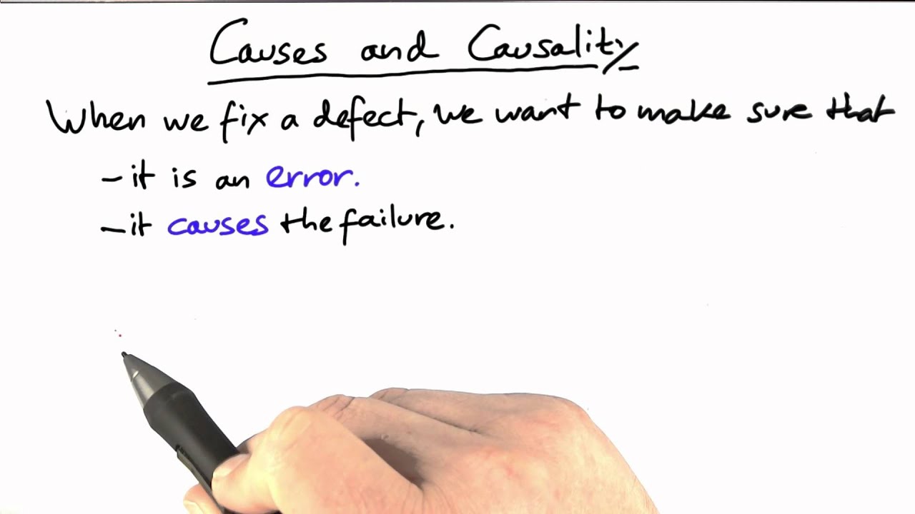Causes and Errors - Software Debugging