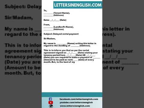 Letter to Tenant for Late Payment of Rent