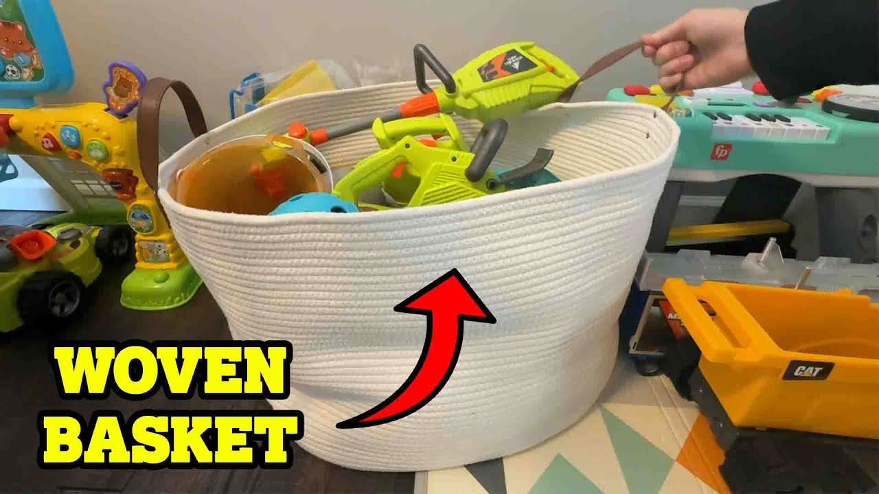 Extra Large Woven Cotton Storage Basket – Stylish & Functional Must-Have! 🧺