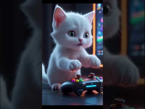 Kitten's Play Night #ai #cat #video #kitten #gaming #gameplay #games #game