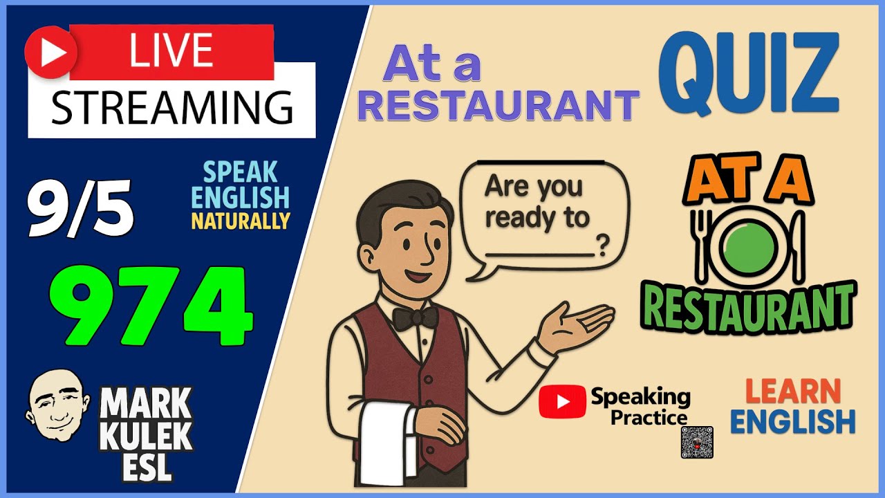 At a Restaurant → Quiz | Learn English with Mark Kulek ESL