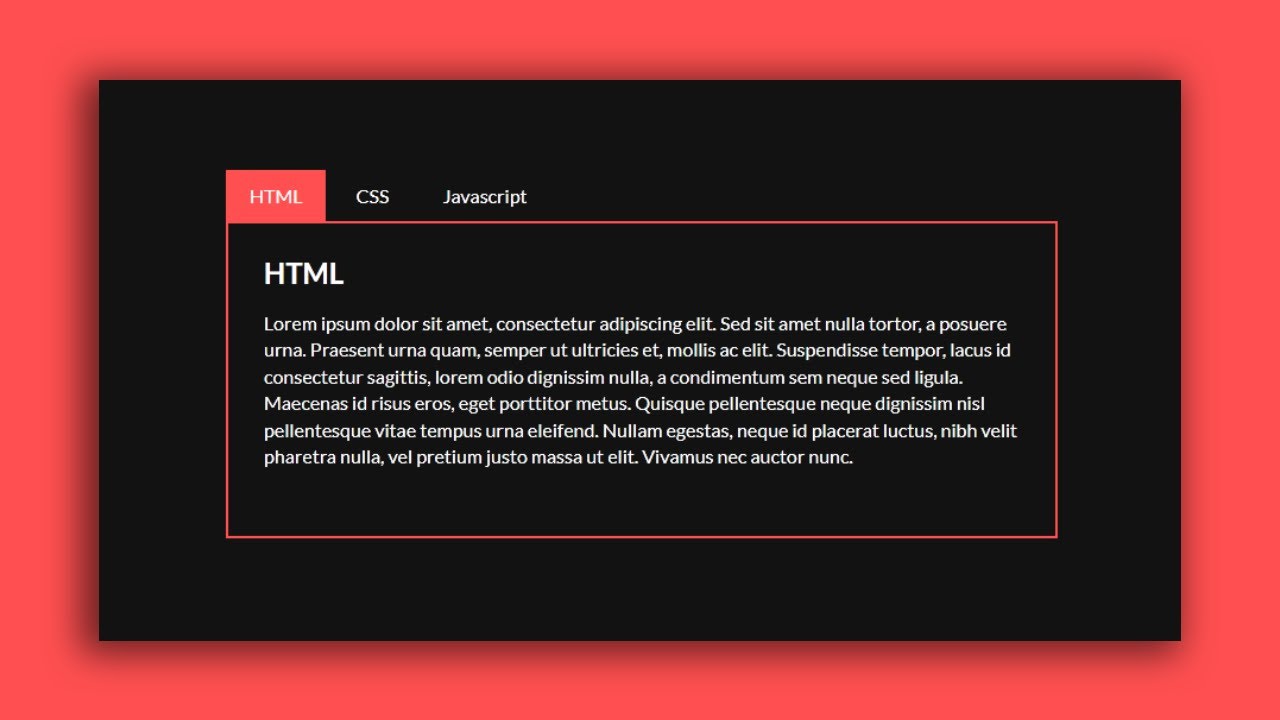 Tabs Using HTML and CSS | Pure CSS Animated Tabs