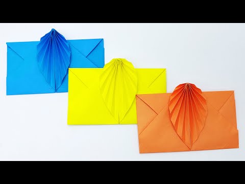 Most Beautiful Paper Leaf Envelope – Origami Envelope Making at Home ...