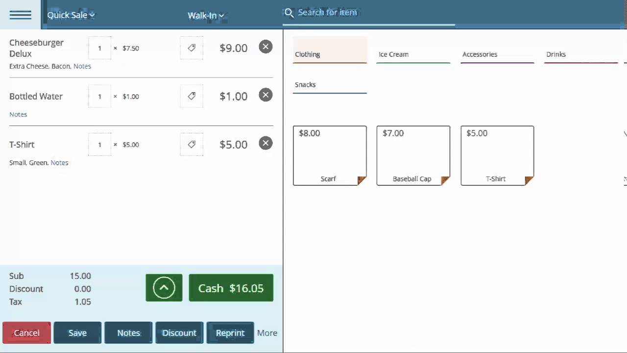 eHopper Free POS Software – Applying notes
