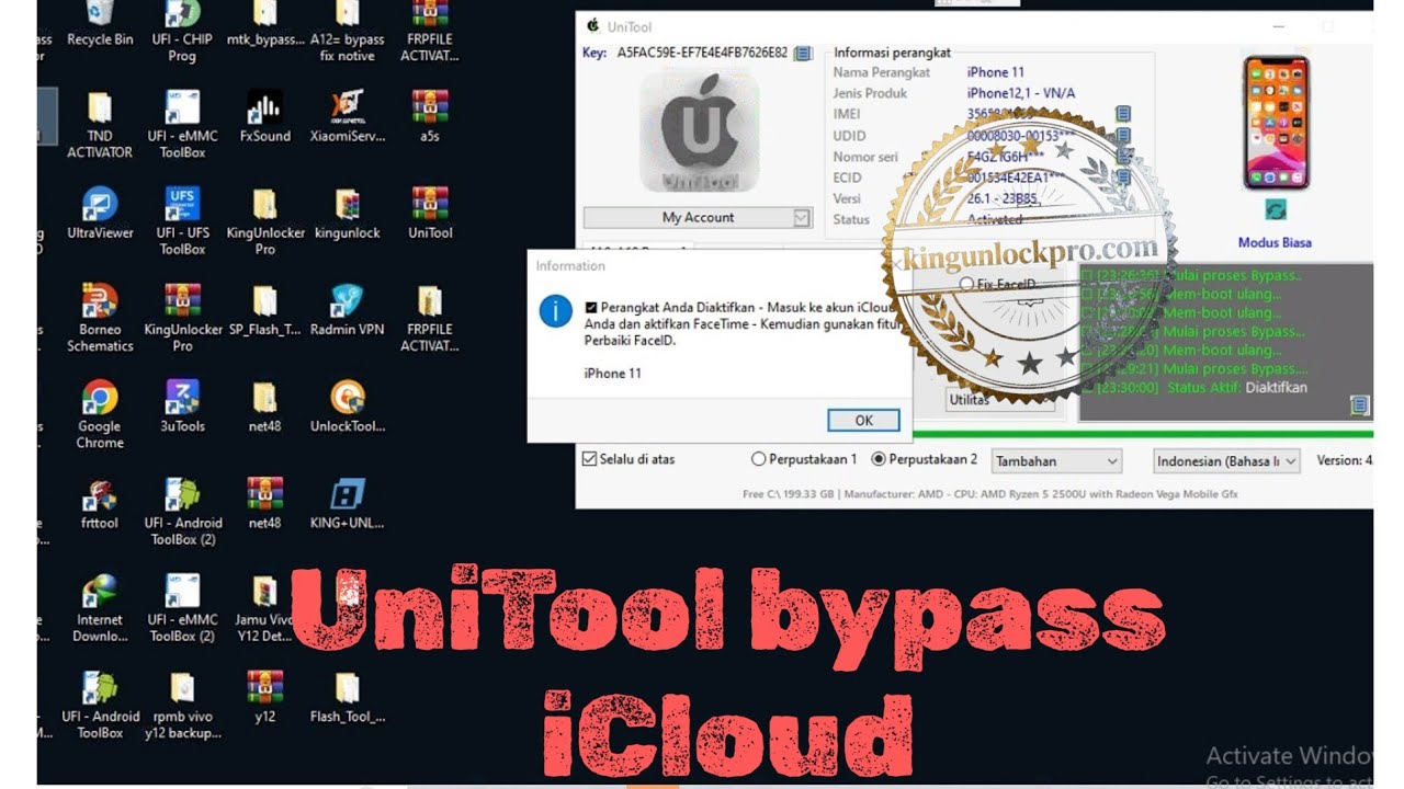 Bypass iphone XR to 17 Pro Max with notification By UniTool