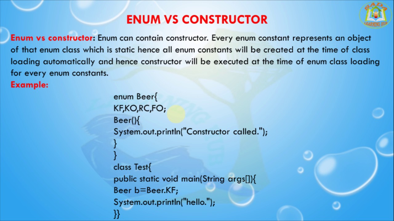 Lesson - 5 : Enum - Enum Vs Constructor in Java Programming
