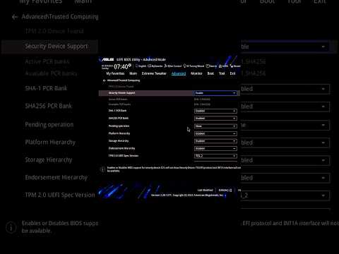 How to Check if TPM is Enabled on ASUS Motherboards #shorts #asus #tpm