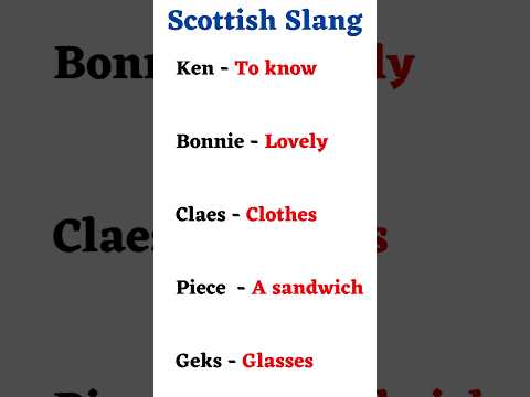 Scottish Slang Words with Meaning #shorts #scottishslangwords #slangwords