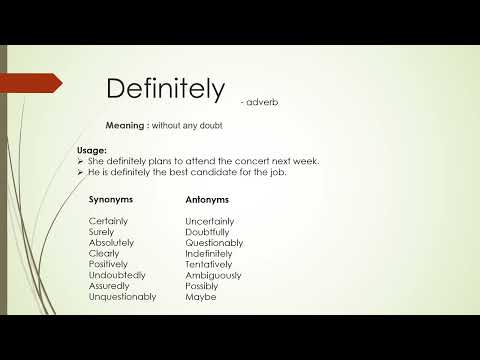 Word of the day - Definitely