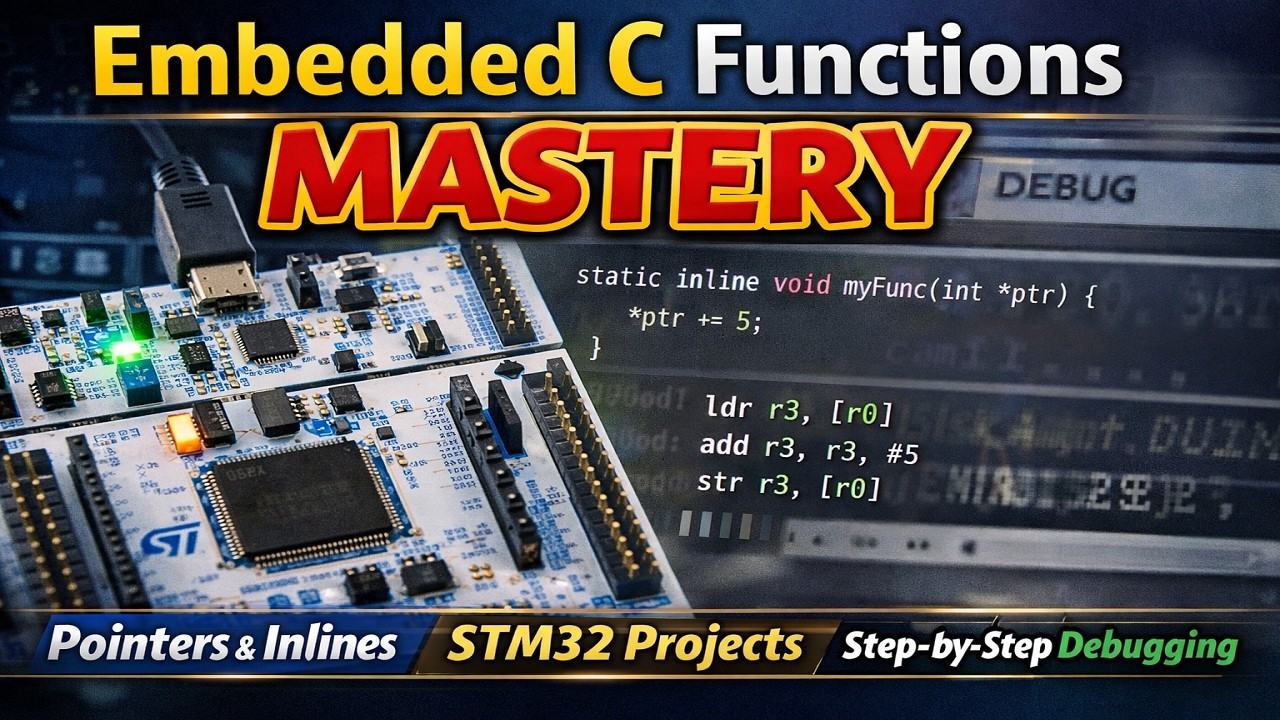 Embedded C Functions Mastery: Static, Inline, Pointers & Performance (STM32 + Assembly Debugging)