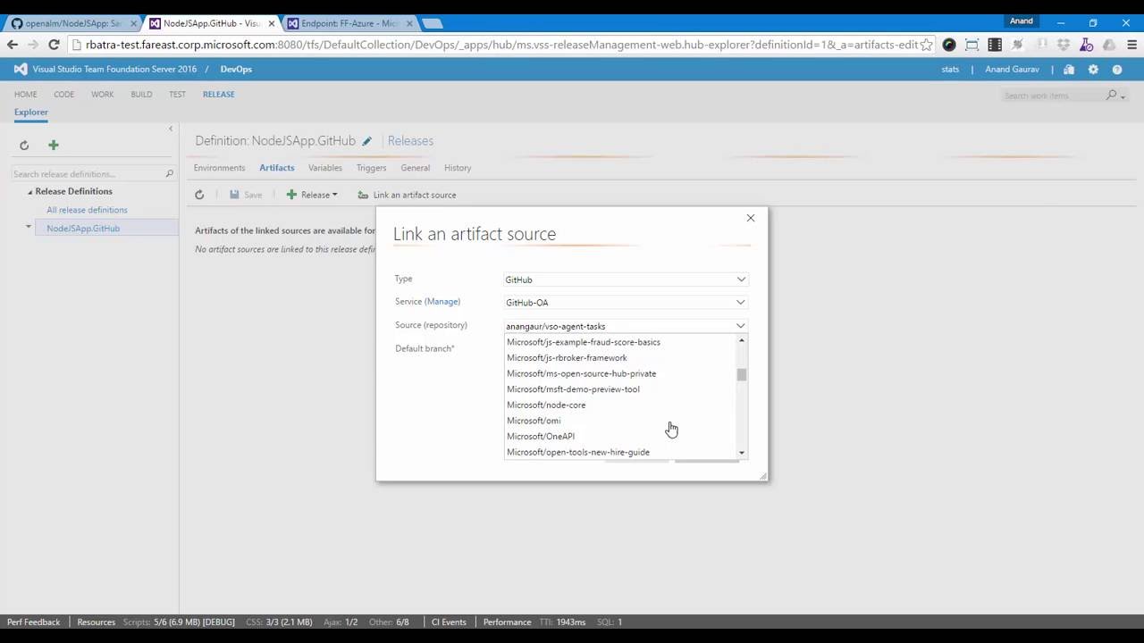 RM GitHub as an artifact source