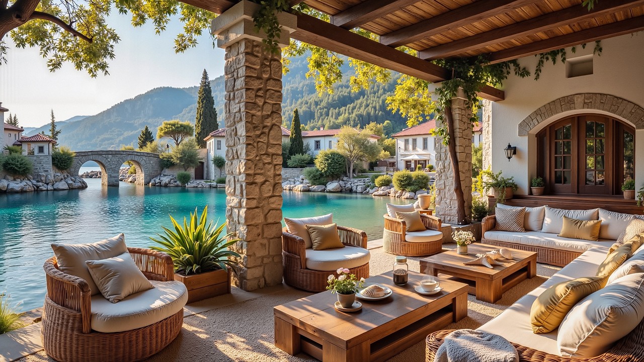 Stone Bridge Coastal Jazz 🌊 Luxury Mediterranean Villa & Tranquil Water Ambience