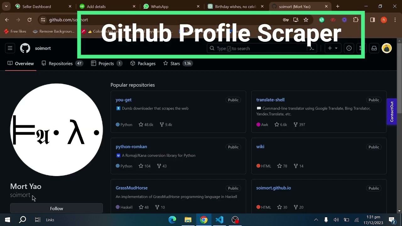 Github Scraping Using Python and Selenium