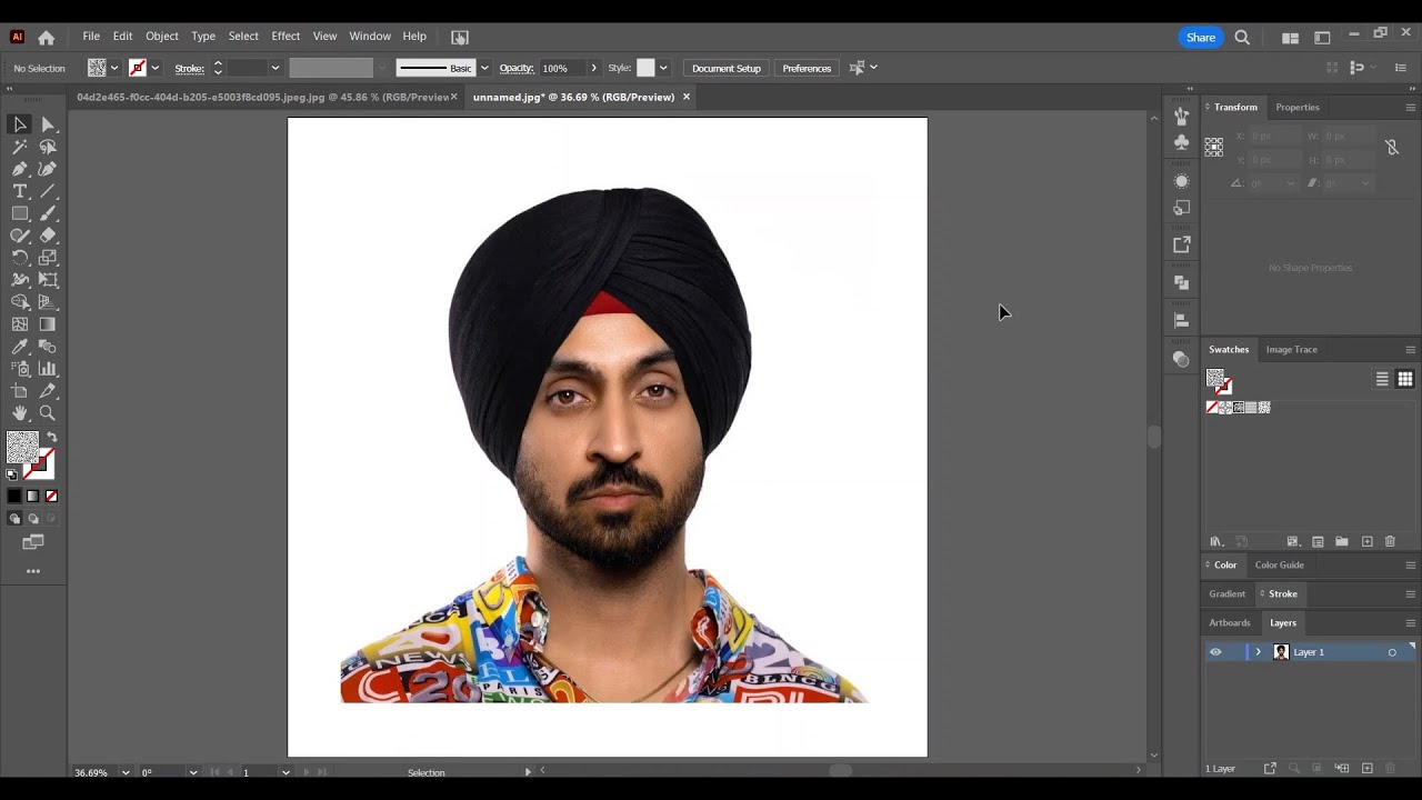 How to make realistic faded beard in Adobe Illustrator |Vector Art|