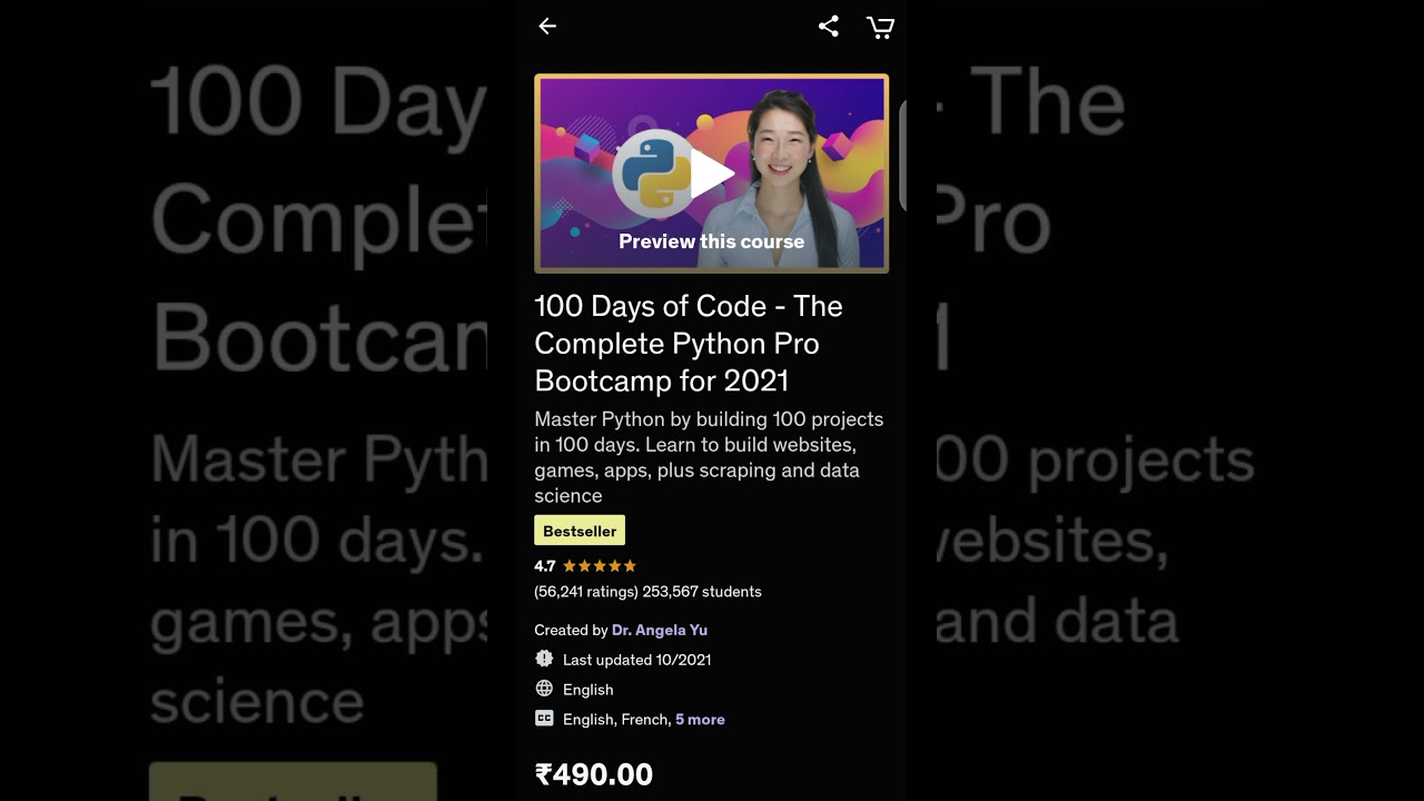 Top 5 Udemy courses to learn Python... #python #learnpythonprogramming