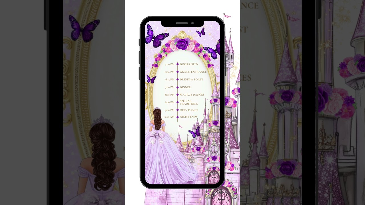 Quinceañera Invitation Enchanted Garden | Elegant Digital Invite for Sweet 15 04G