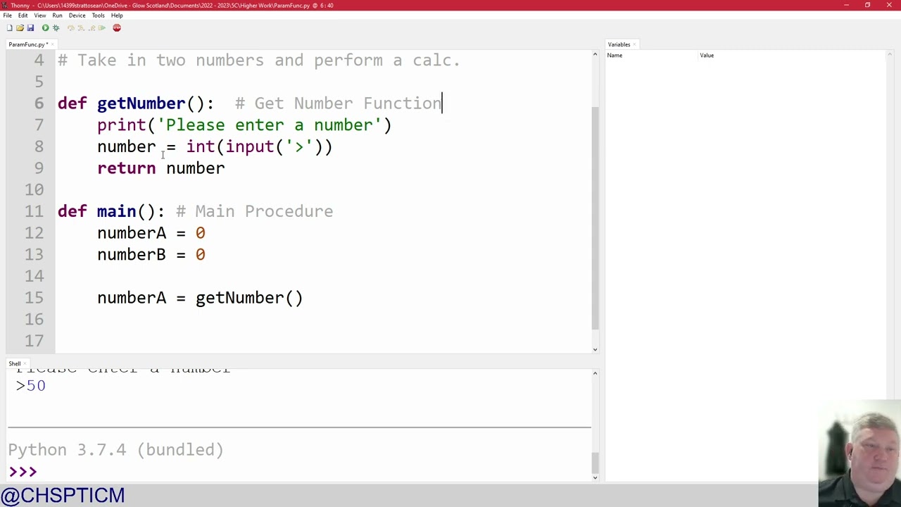Higher Computing Science - SDD Functions & Parameters (Python)