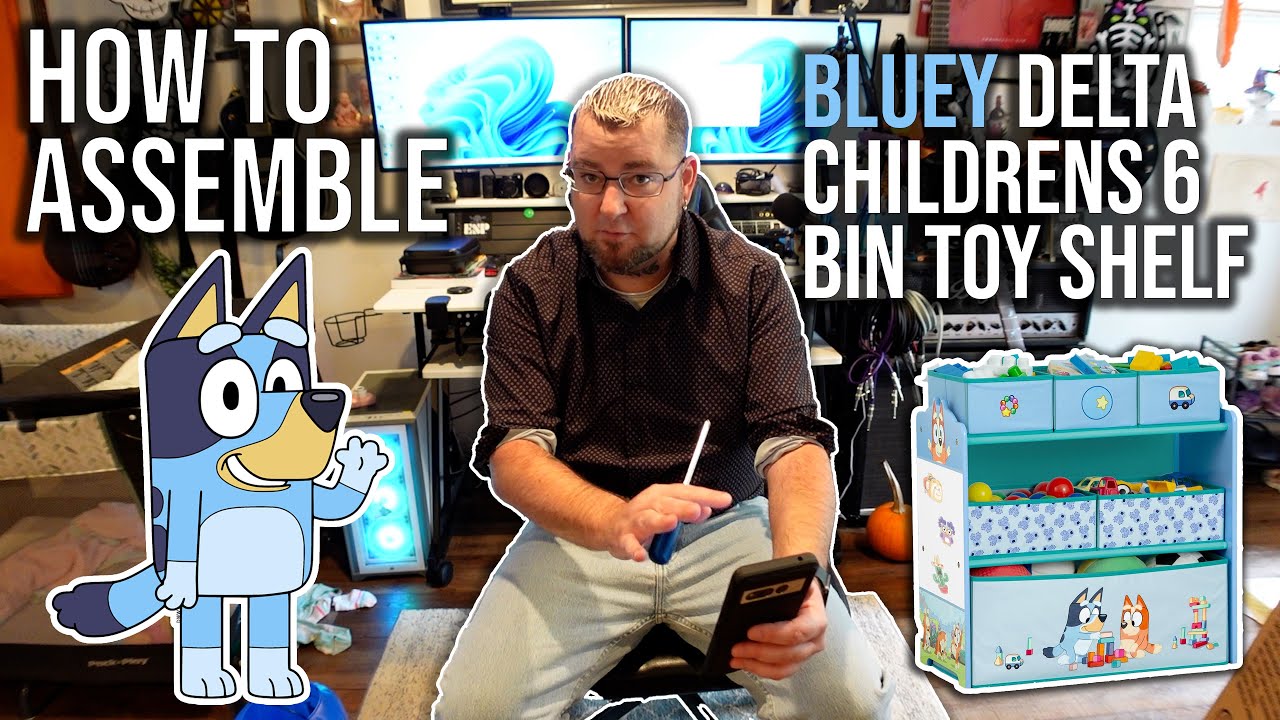 How To Assemble Bluey Themed Delta Children 6 Bin Storage Shelf SUPER EASY