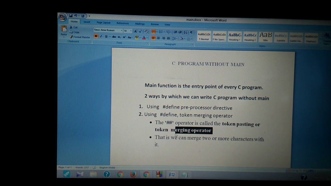 C program without using main function
