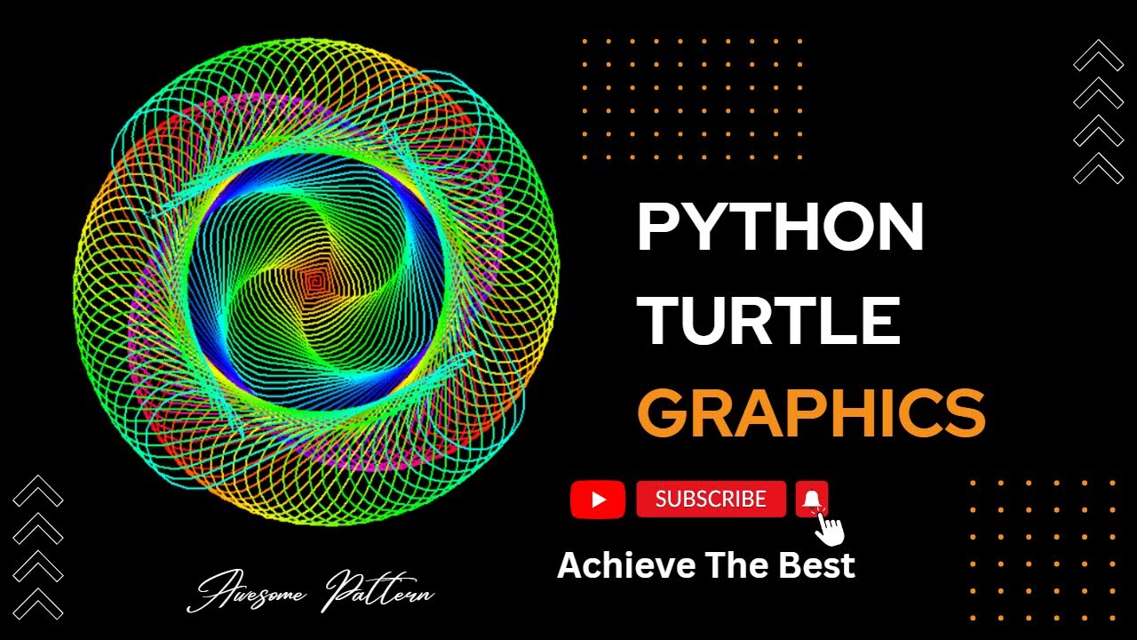 Awesome Pattern by Python Turtle Graphics || With Source Code || #python #pythonprogramming #turtle