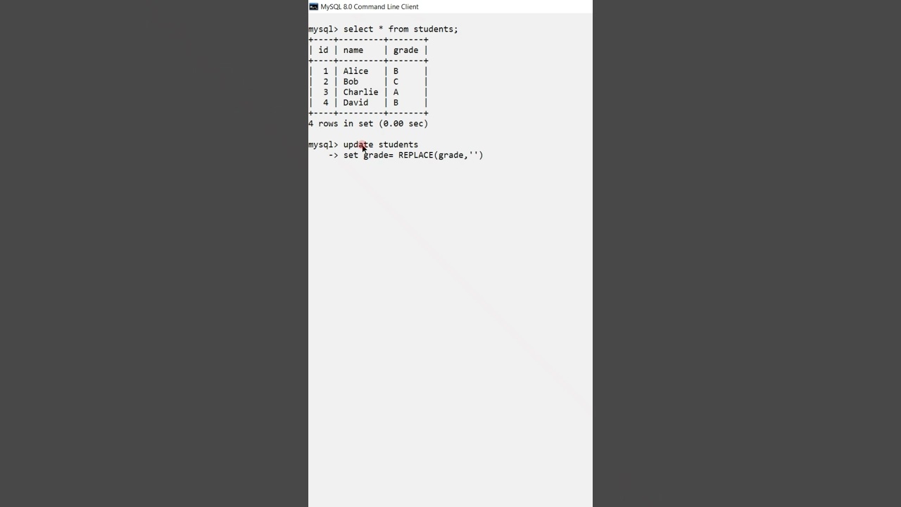 REPLACE () function in MySQL database #replace #function #mysql #database #mysql_workbench