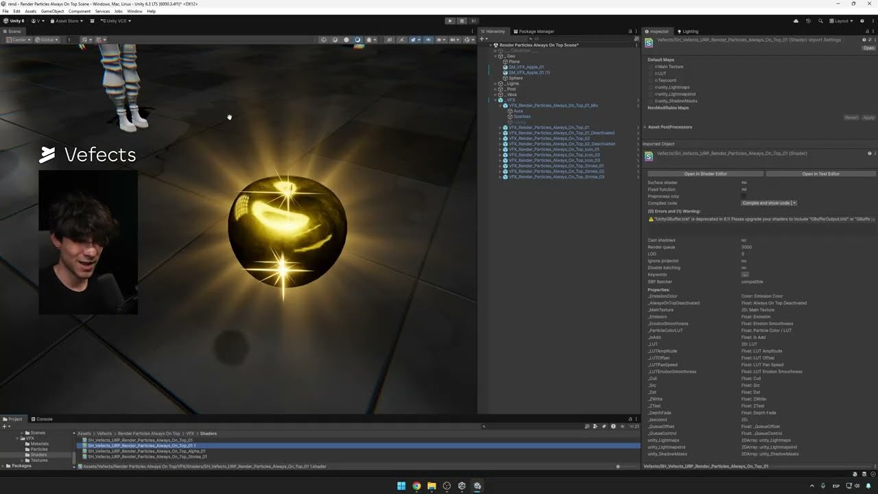 how to render particles always on top in Unity