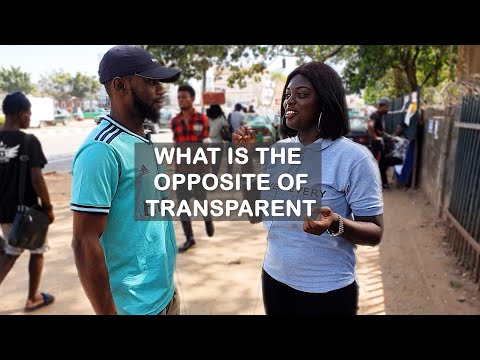 VOX POP: WHAT IS THE OPPOSITE OF TRANSPARENT?