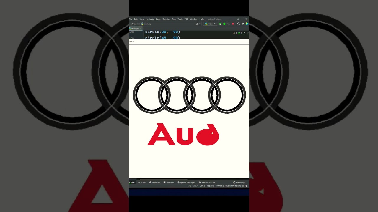 Audi logo using turtle graphics python. #shorts #python
